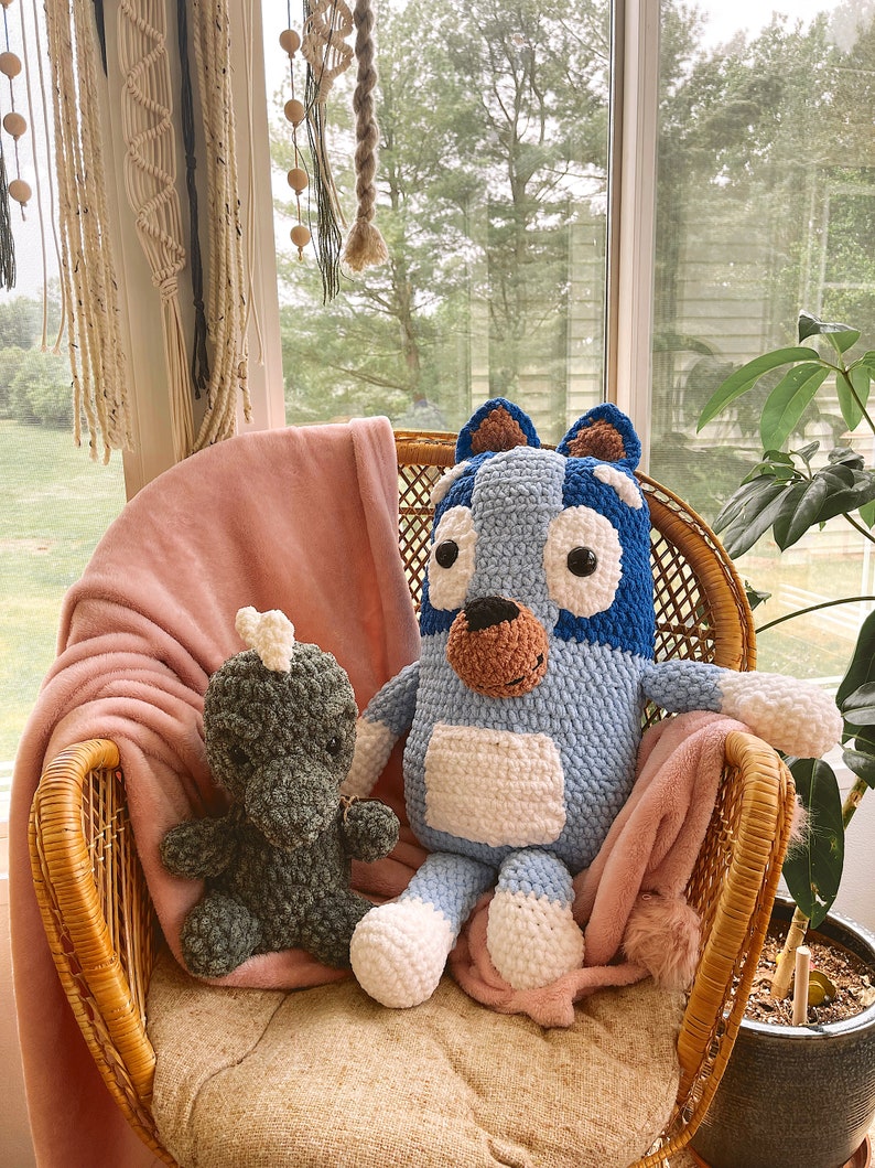 Jumbo Crochet Blue Puppy Dog Plushie Stuffie - Etsy