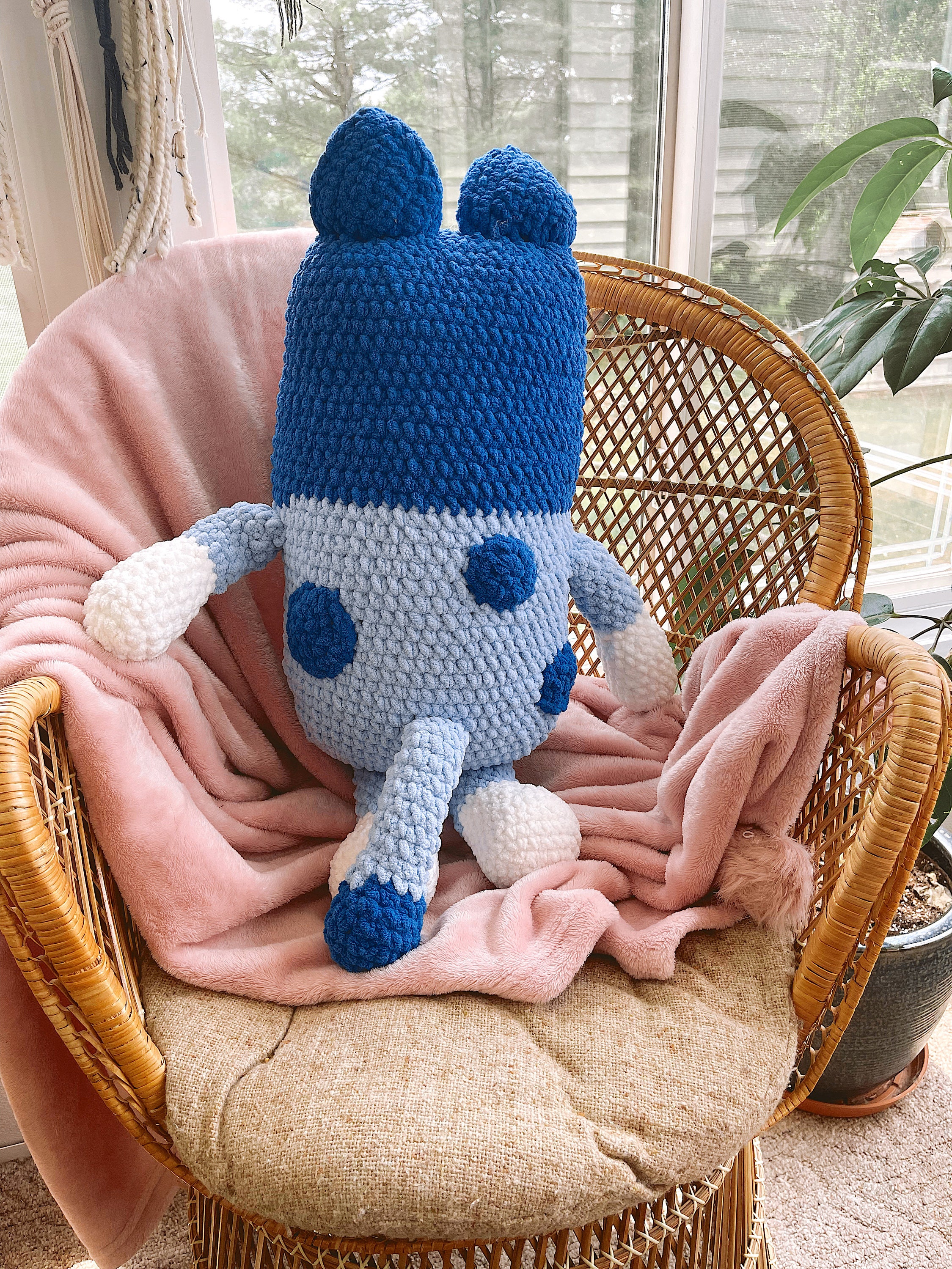 Jumbo Crochet Blue Puppy Dog Plushie Stuffie - Etsy