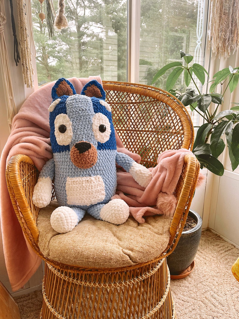 Jumbo Crochet Blue Puppy Dog Plushie Stuffie - Etsy