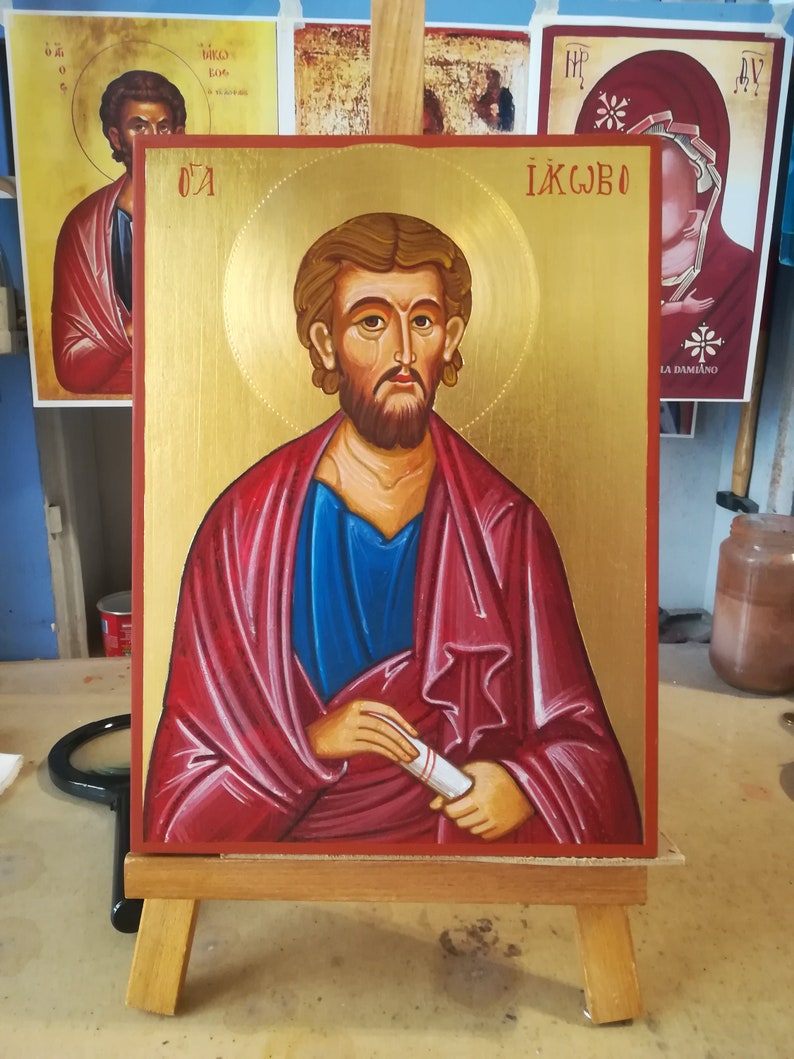 Hand-painted Icon of St. James the Apostle/ Sacred Art on Wood ...