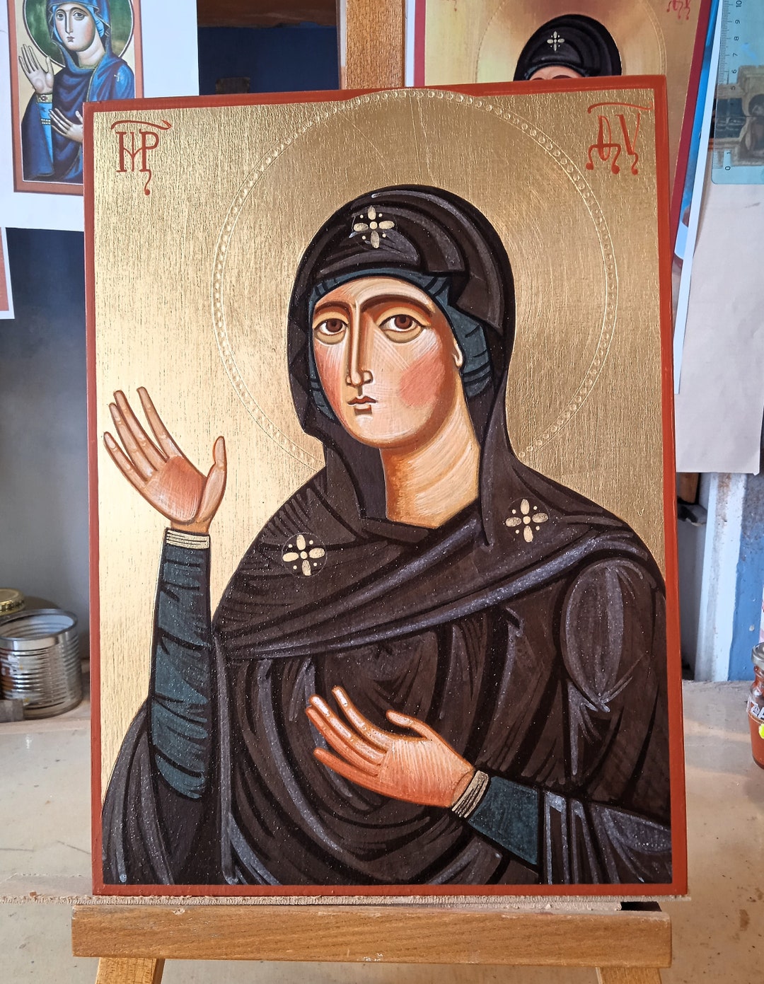 Hand Painted Icon Madonna Advocata. Mother of God of Intercession - Etsy