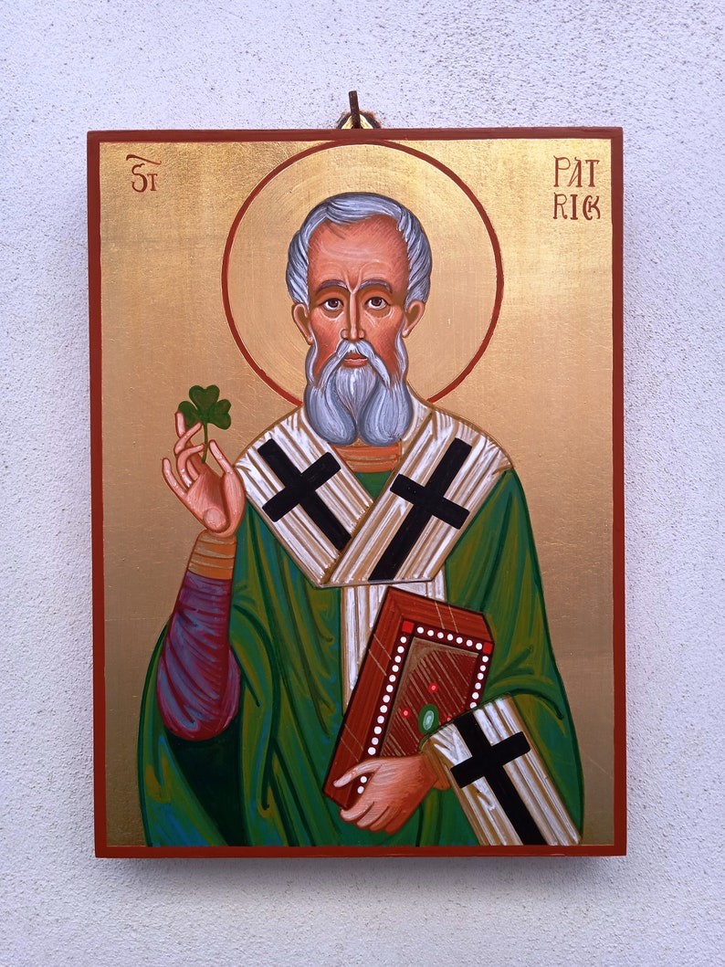 Sacred Icon of St. Patrick Hand-painted With Ancient Byzantine | Etsy