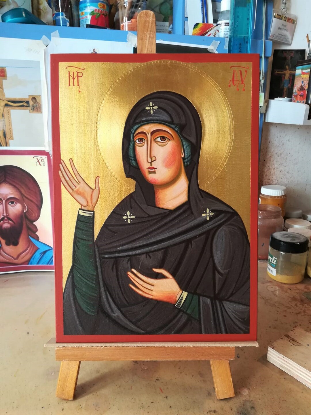 Hand Painted Madonna Advocata Icon. Mother of God of Intercession - Etsy