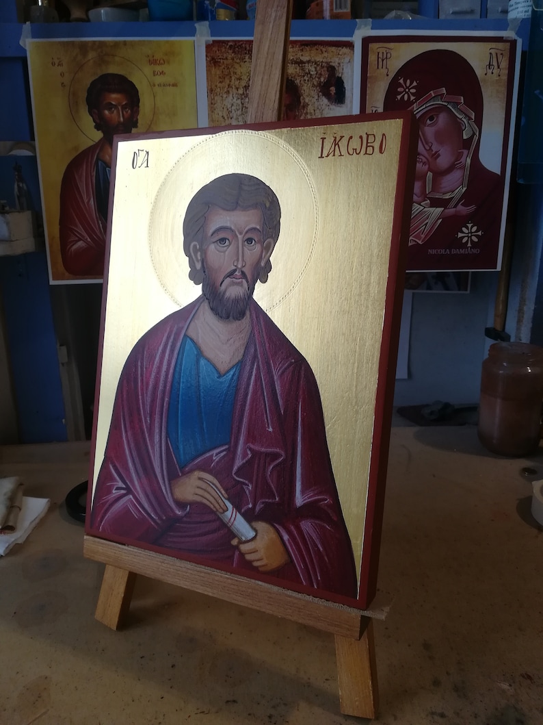 Hand-painted Icon of St. James the Apostle/ Sacred Art on Wood ...