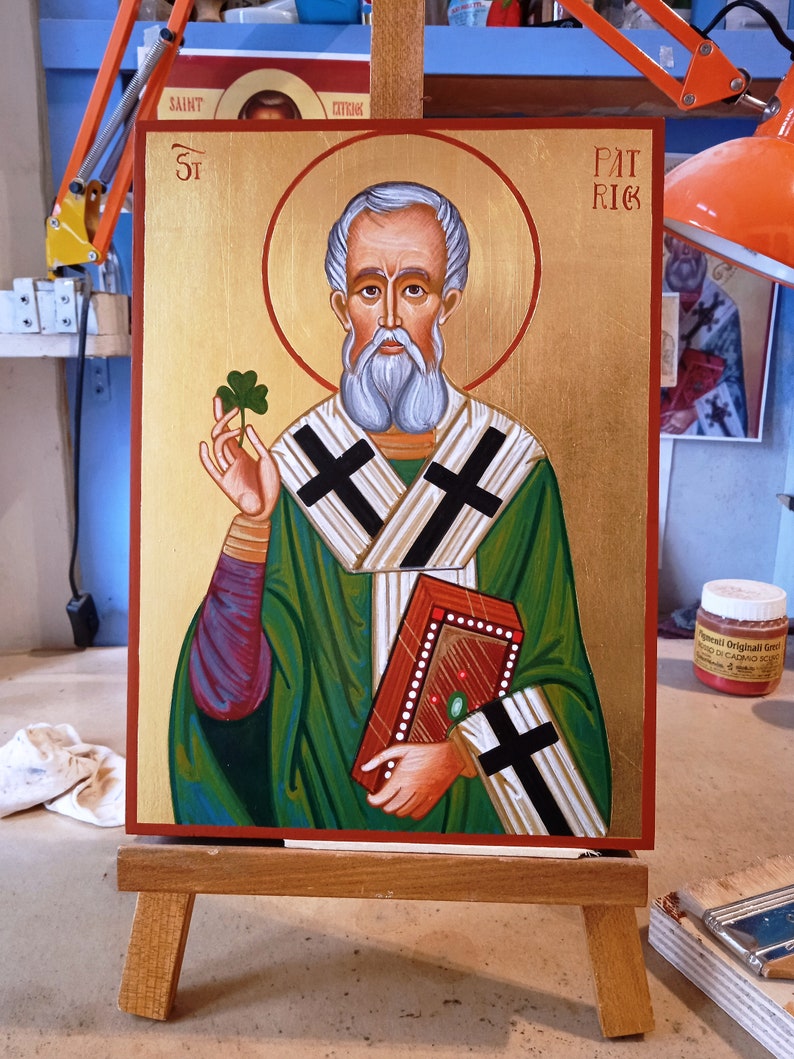 Sacred Icon of St. Patrick Hand-painted With Ancient Byzantine | Etsy
