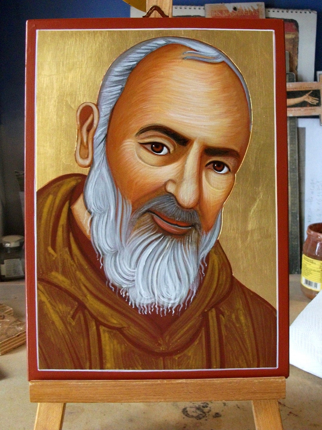 Hand Painted Icon of Padre Pio / Icon of Saint Pio / Sacred Icon on ...