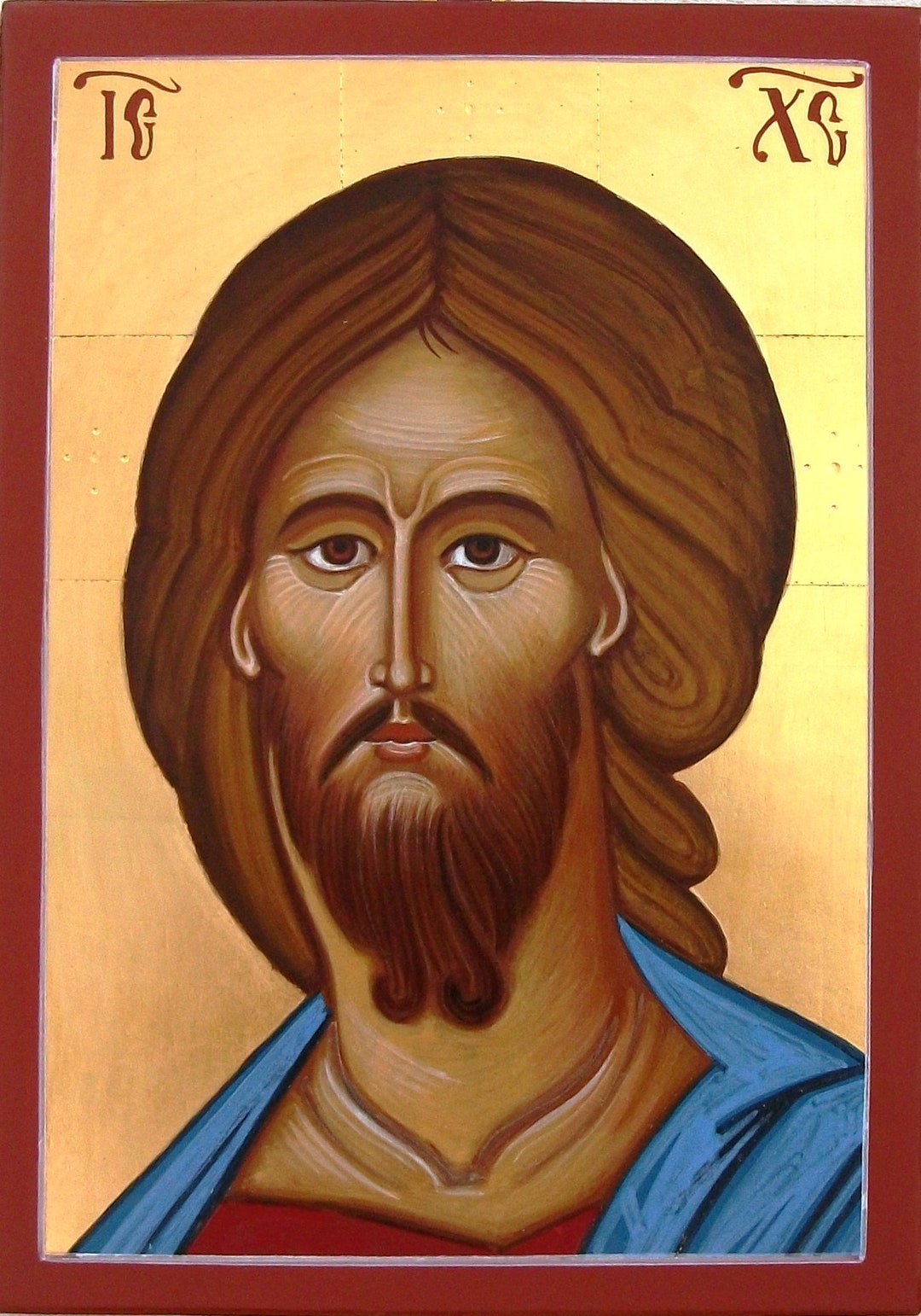 Christ of Rublev Hand Painted Icon on Wood / Byzantine Icon of the Face ...