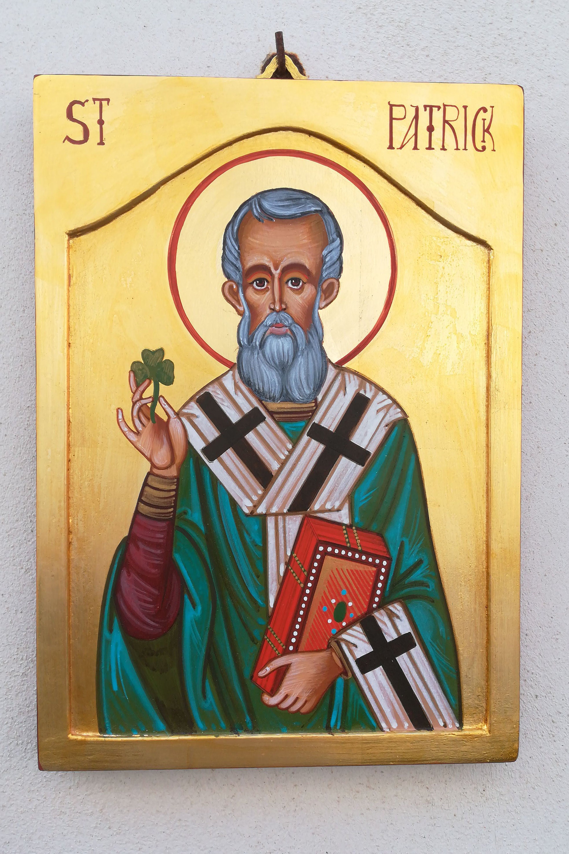 Sacred icon of St. Patrick hand-painted with ancient Byzantine | Etsy