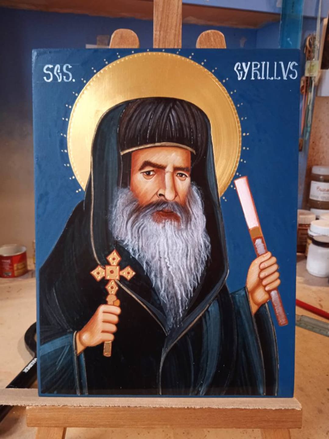 Hand Painted Orthodox Icon of Saint Cyril. Ready to Ship Icon - Etsy