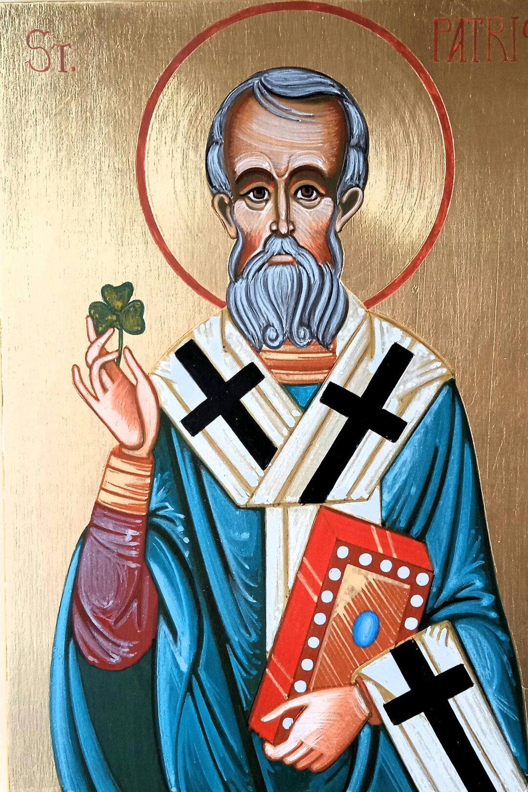 Holy Icon of Saint Patrick Hand-painted With Ancient Byzantine ...