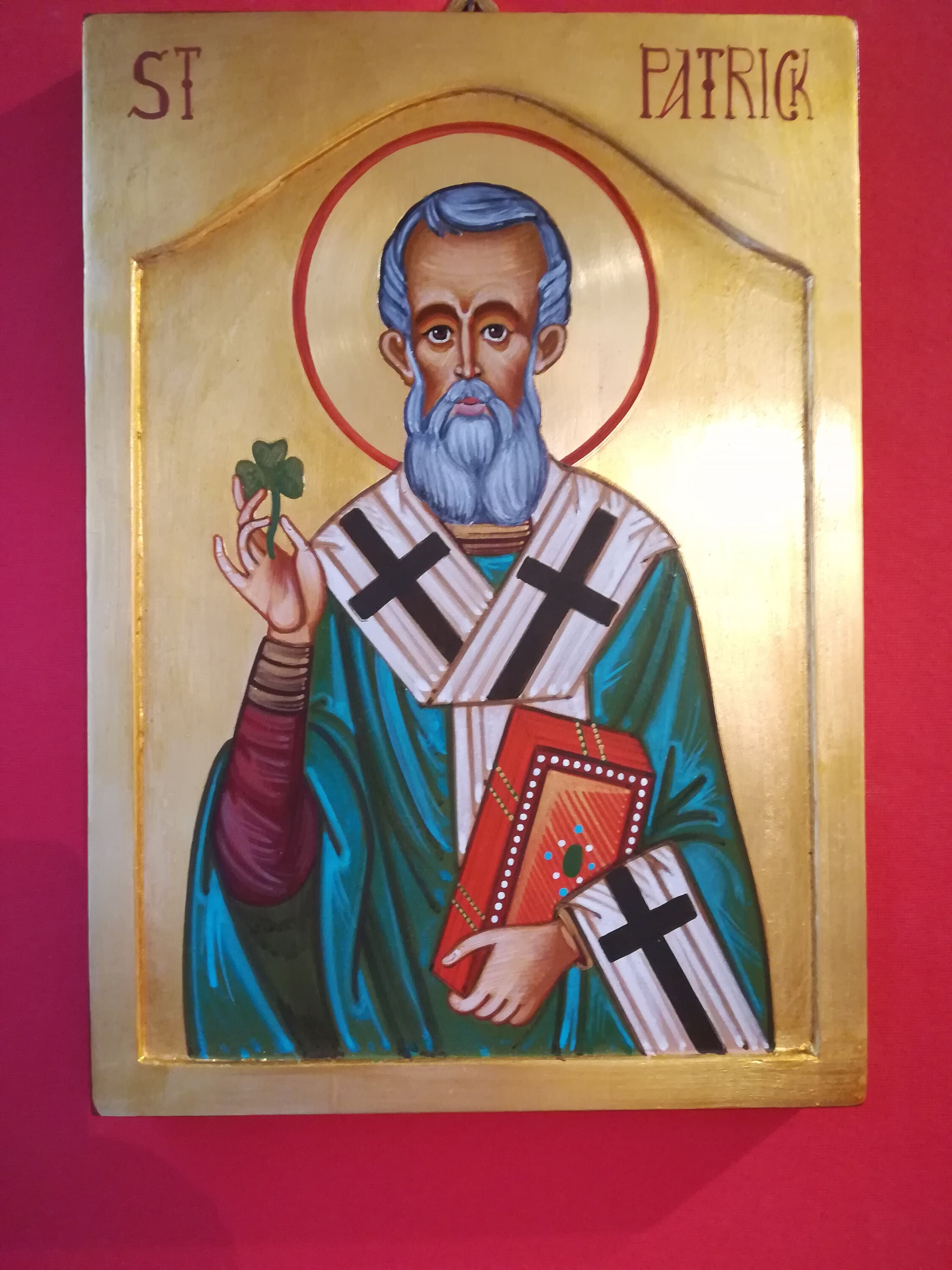 Sacred icon of St. Patrick hand-painted with ancient Byzantine | Etsy