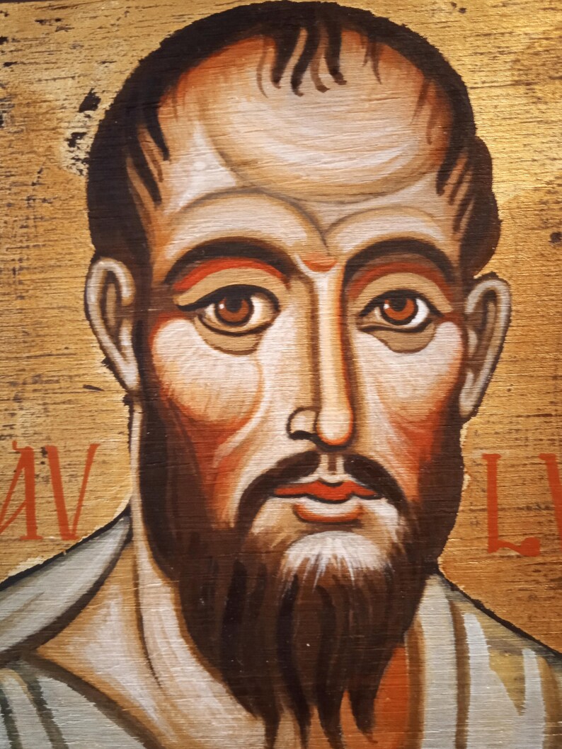 Hand-painted Icon of Saint Paul the Apostle on Wood: Sacred Art on Wood ...