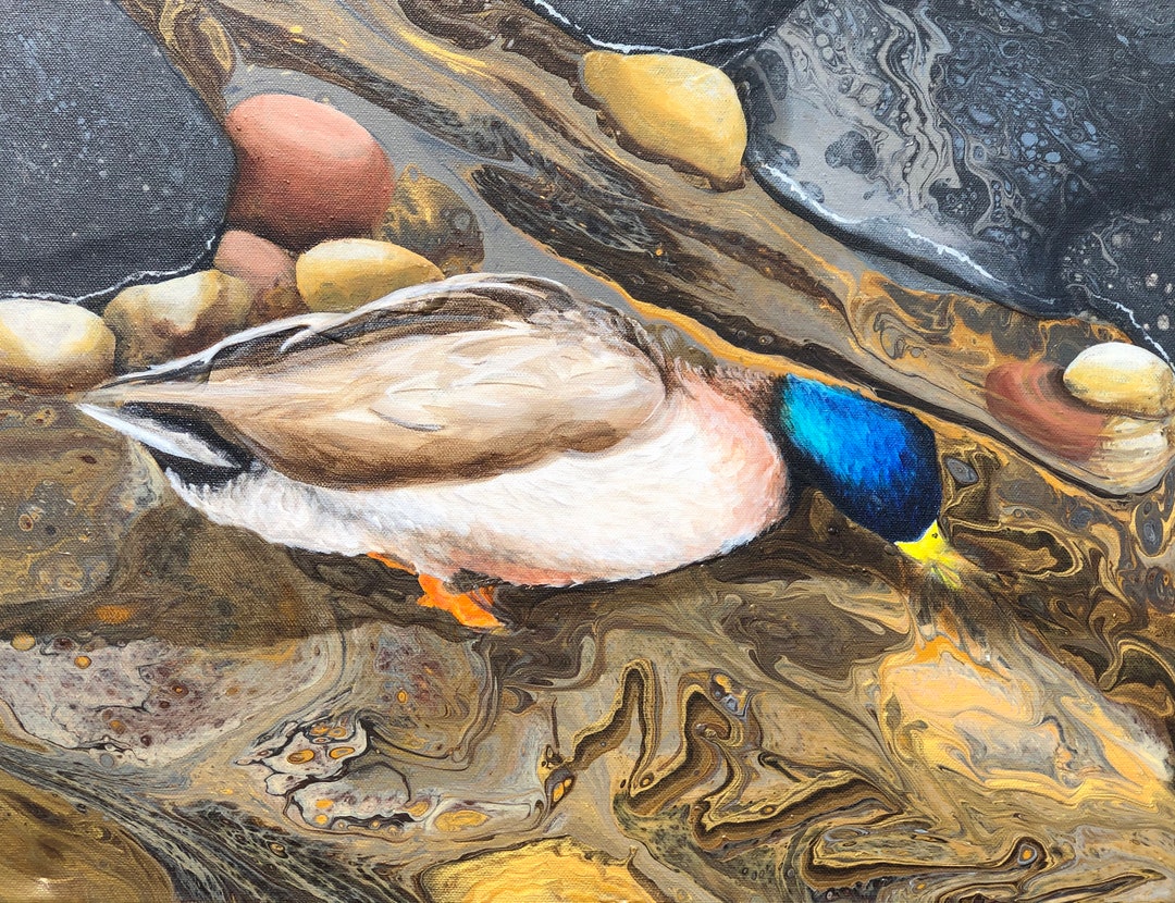 Mallard Duck Abstract Painting - Etsy