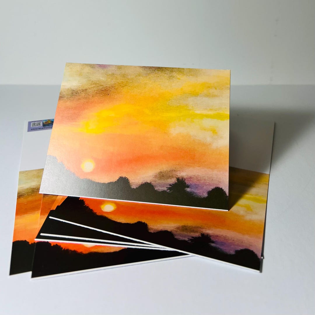 Orange Sunset Note Cards - Etsy