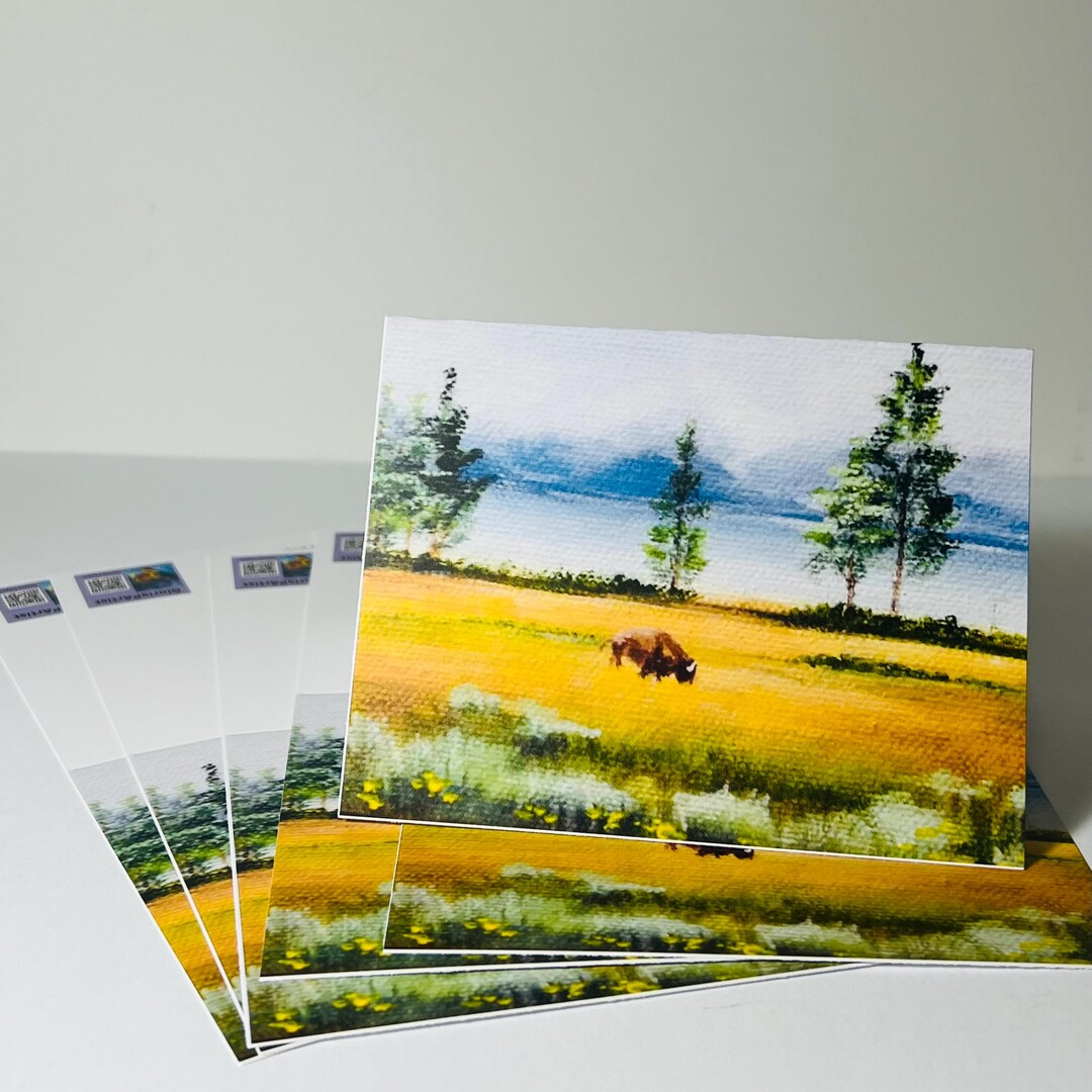 Yellowstone National Park Cards, Buffalo Note Card - Etsy