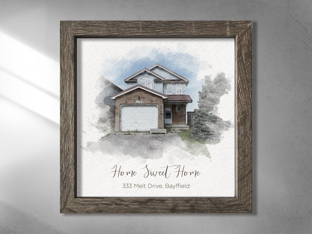 Custom Home Portraits | Personalized Housewarming Gift | Realtor ...