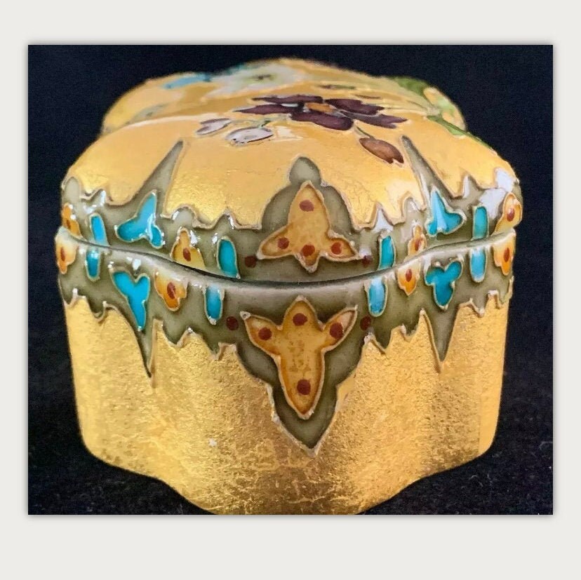 Paul Milet Cloisonné Art Nouveau Trinket Box Gold Gilt MP - Etsy 日本
