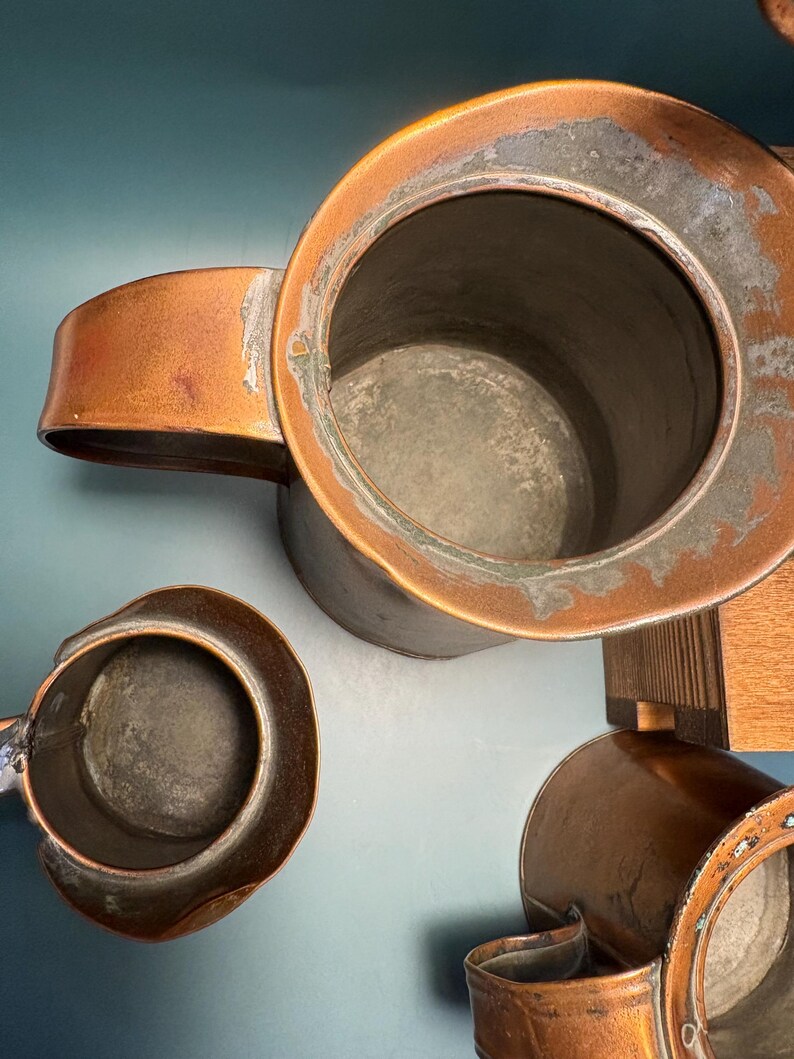 Set of 4 Antique Copper Measuring Cups - Etsy