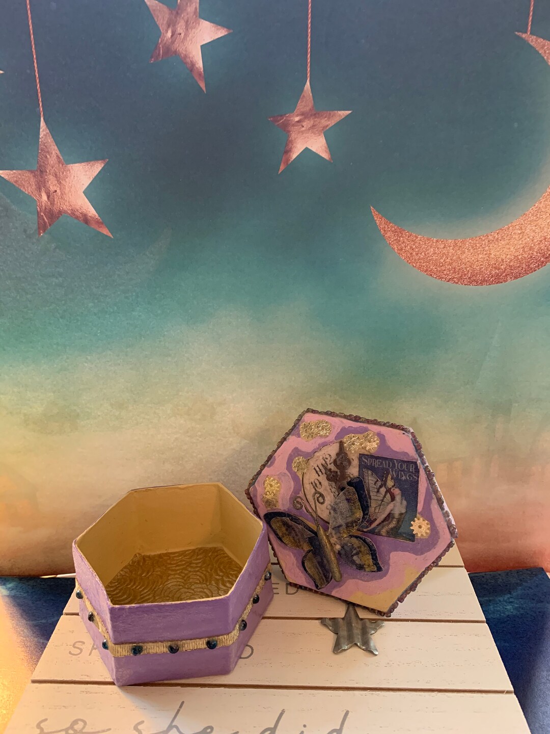 Purple Butterfly Trinket Box - Etsy