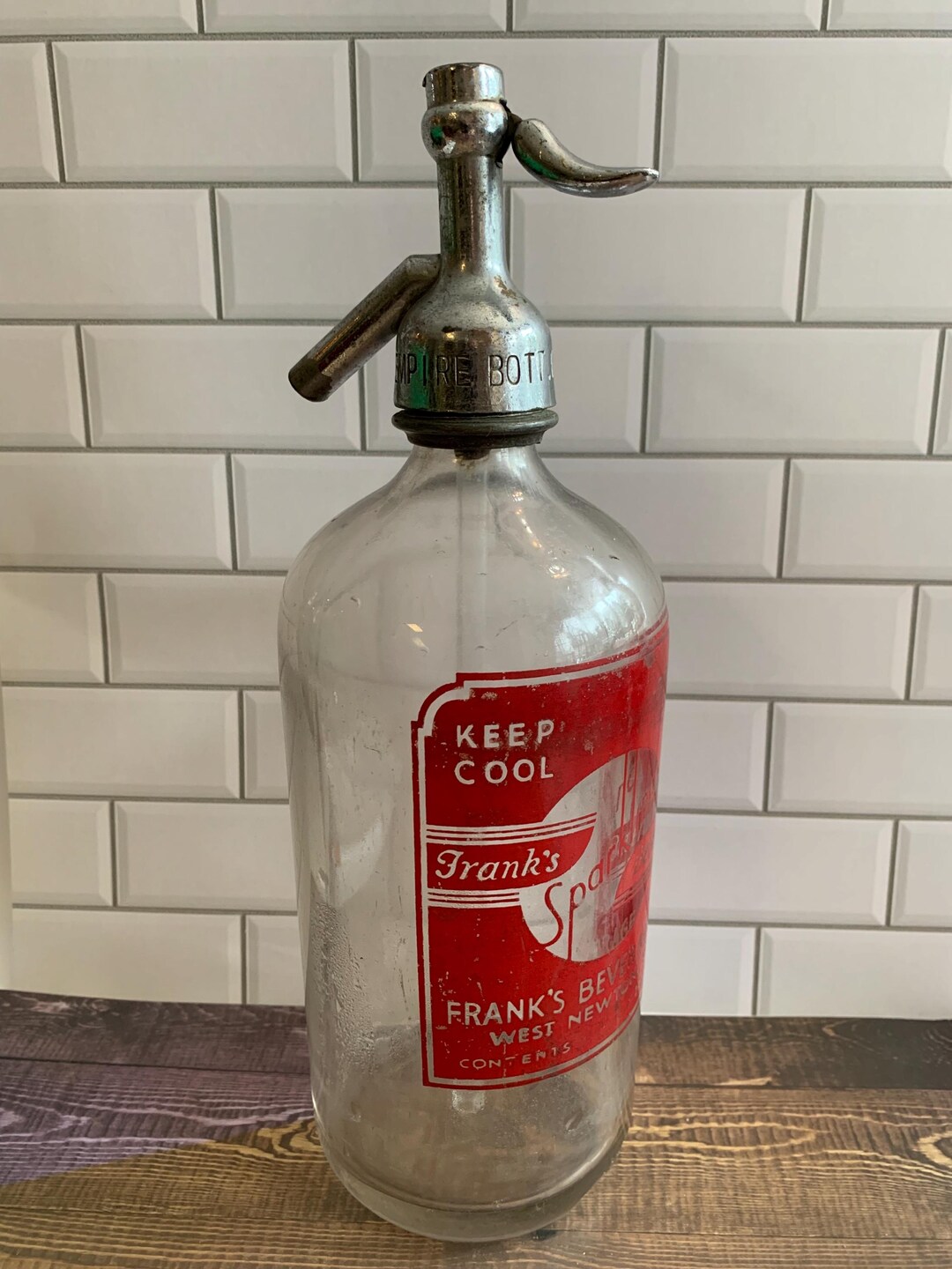 Vintage Clear Glass Seltzer Bottle 26 Oz - Etsy