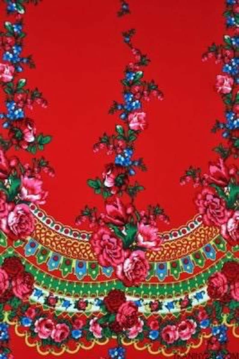 6 Ft X 29”h of Polish, Slavic Folk Fabric for Skirts, 5 Colors ...