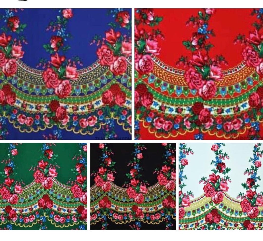 6 Ft of Polish, Slavic Folk Fabric for Skirts, 5 Colors Available, 6ft ...