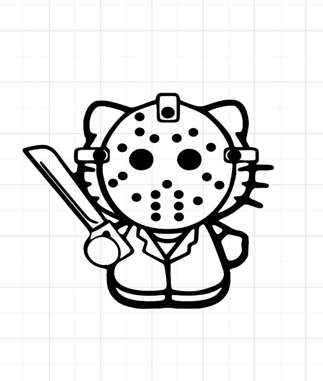 Kitty, Horror, Jason, Cute Permanent Vinyl Decal Sticker for Cars ...