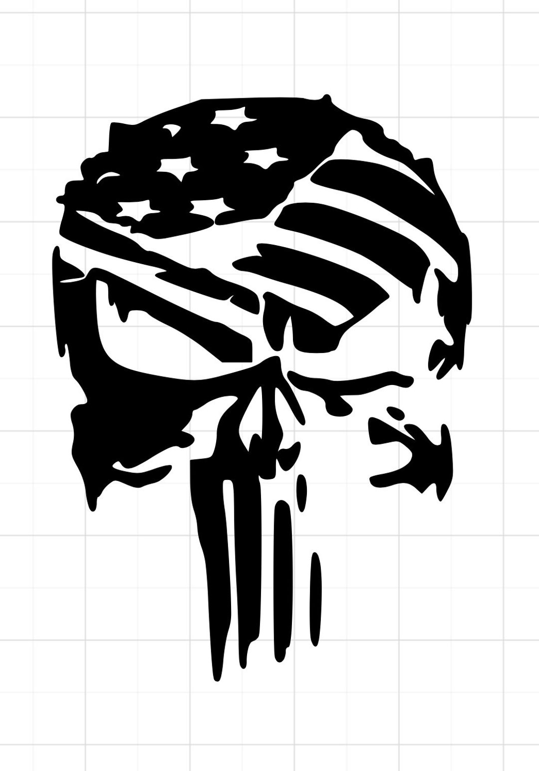 American Flag Style, Skull Style Permanent Vinyl Decal Sticker for Car ...