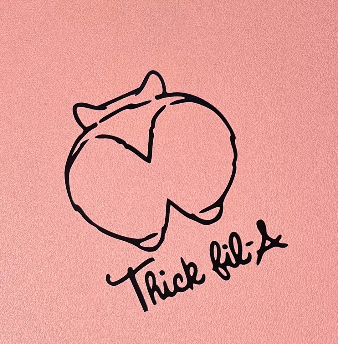 Thick Fil A, Big Booty Corgi Permanent Vinyl Sticker for Car, Walls ...