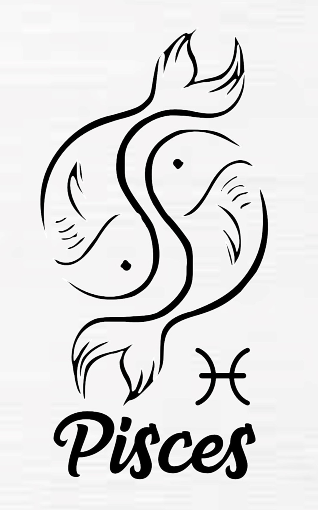 Pisces Zodiac Sign Permanent Sticker Decal for Car, Wall, Window, Cups ...