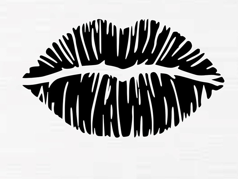 Lips Kiss Lips Lipstick Cute And Girly Permanent Vinyl Decal Sticker