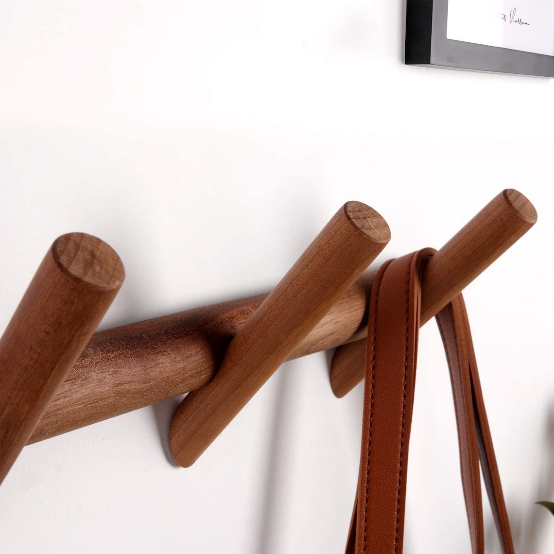 Walnut Wood Coat Rack Modern Wall Mounted Hat and Towel Hanger - Etsy
