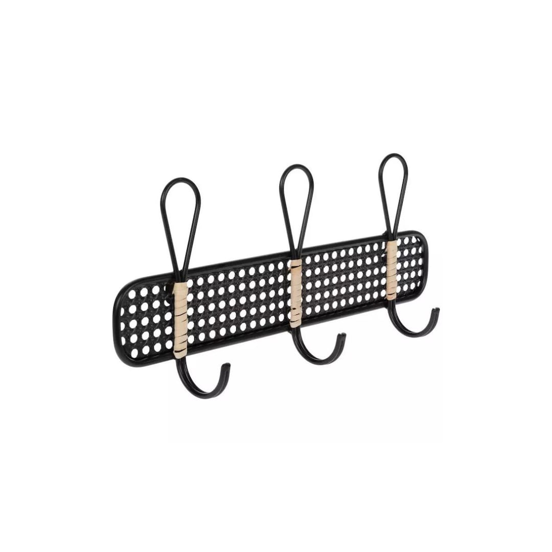 Sleek Black Mesh Wall Rack With Hooks Wall Mount Coat Dowel - Etsy