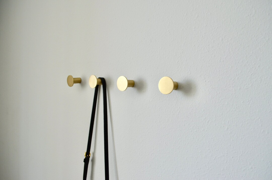 Wall Hanger Wall Hook Modern Round Brass Single Organizer - Etsy UK