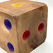 Large Wooden Die With Multi-color Number Dots | Decorative Dice | Fun ...