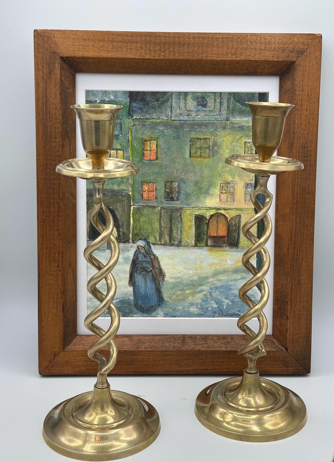 Vintage Brass Barley Twist Candlesticks | Pair, Home Decor - Etsy