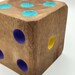 Large Wooden Die With Multi-color Number Dots | Decorative Dice | Fun ...