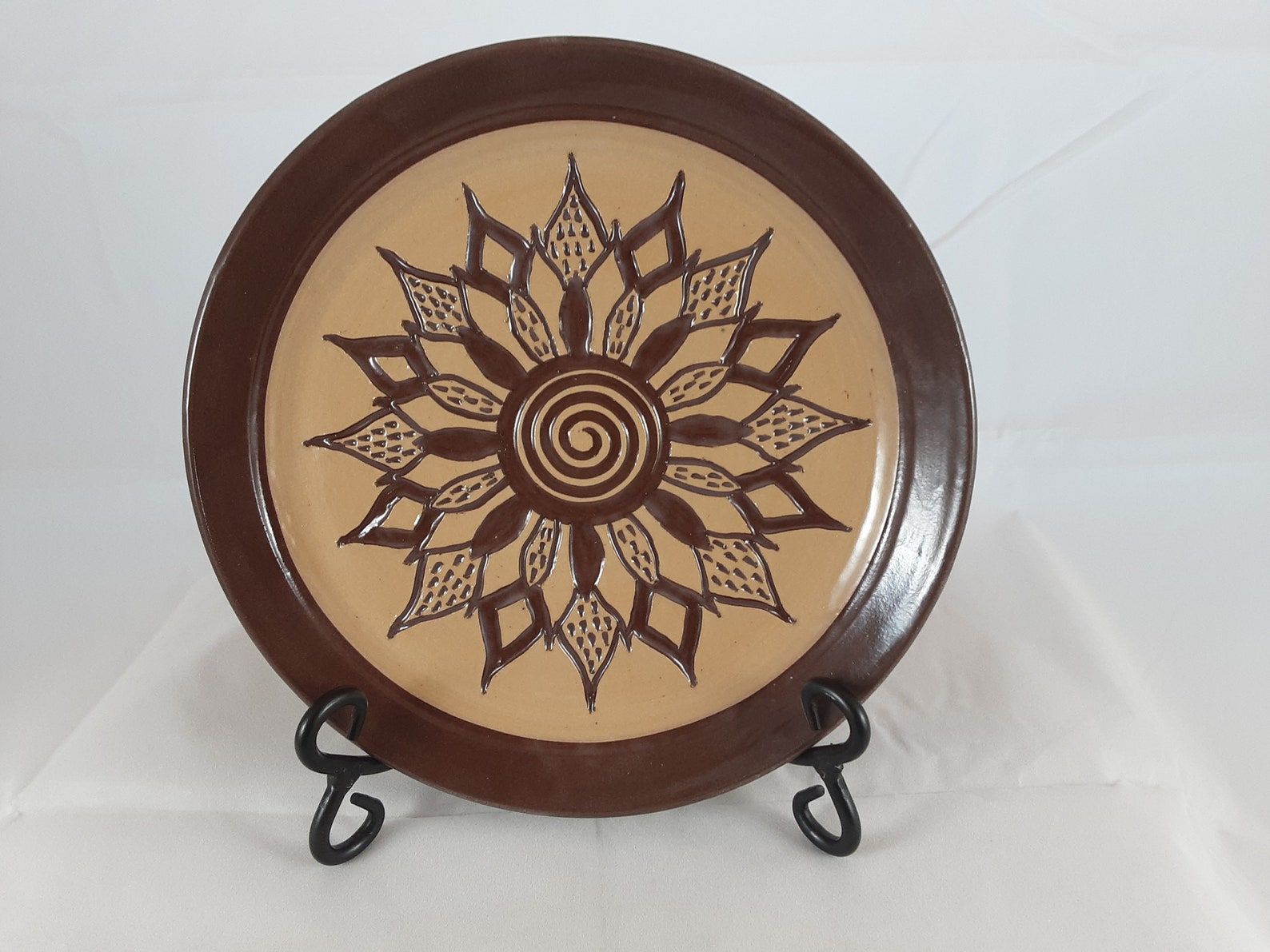 Hand Carved Flower Design Plate - Etsy
