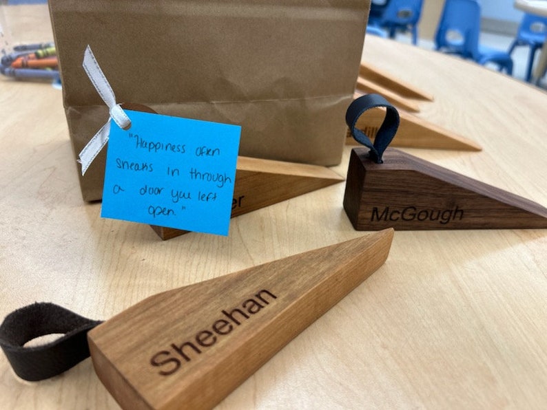 Personalized Classroom Door Stop | Custom Teacher Gift | Engraved ...