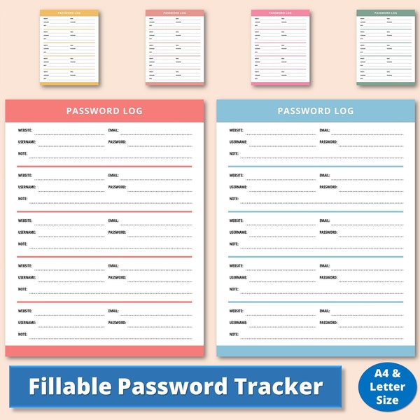 Password Tracker - Etsy