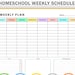 Homeschool Weekly Schedule Template | Editable Study Planner | Homework ...