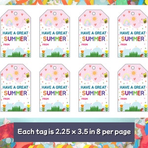 Have a Great Summer Gift Tags, Sweet Summer Fun Gift Tags, Last Day of ...