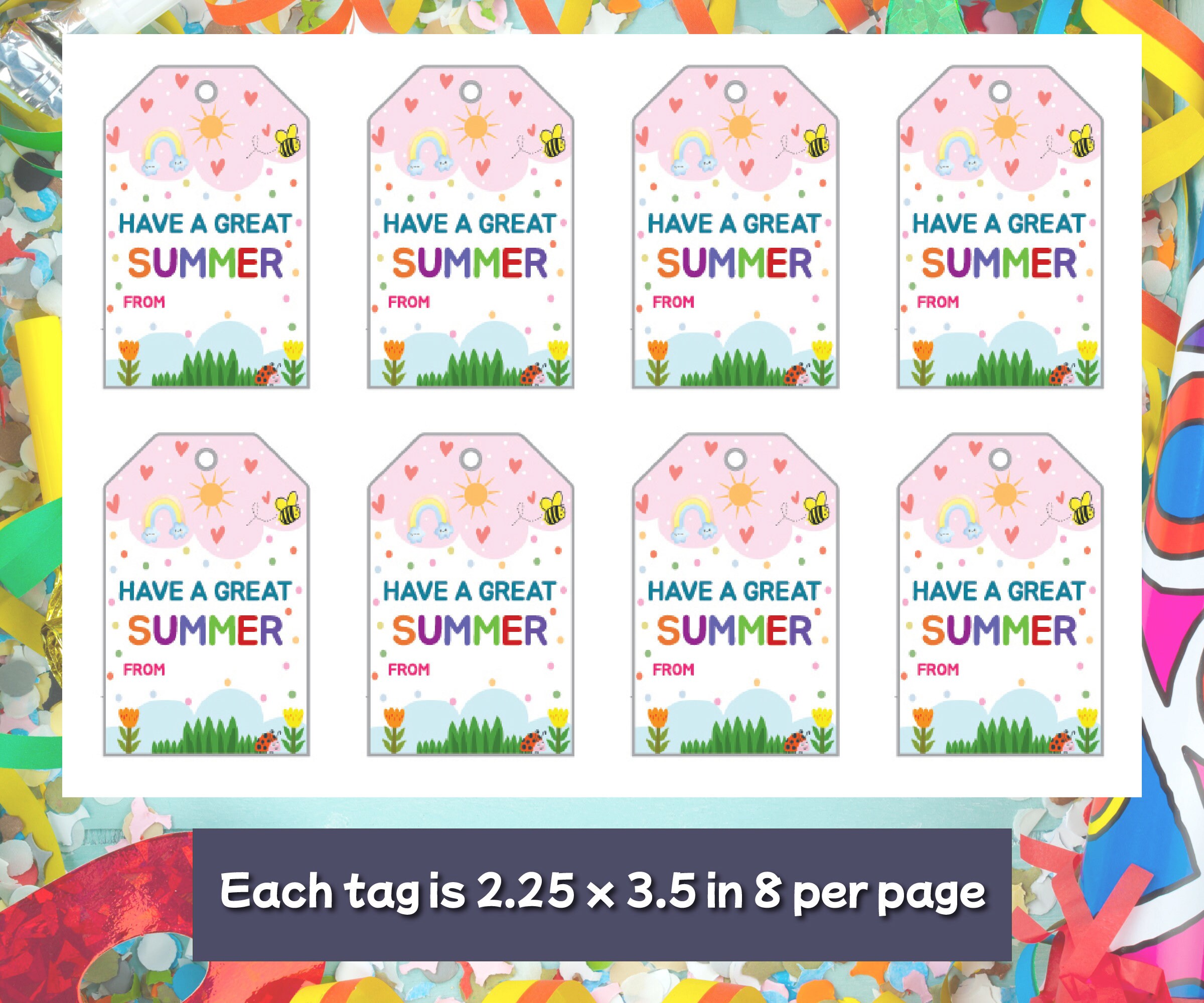 Have a Great Summer Gift Tags, Sweet Summer Fun Gift Tags, Last Day of ...