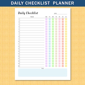 Editable Daily Checklist & Routine Habit Tracker Behavior Chart and ...