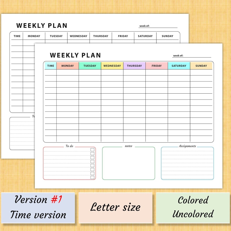Homeschool Weekly Schedule Template: Editable Study Planner (printable ...