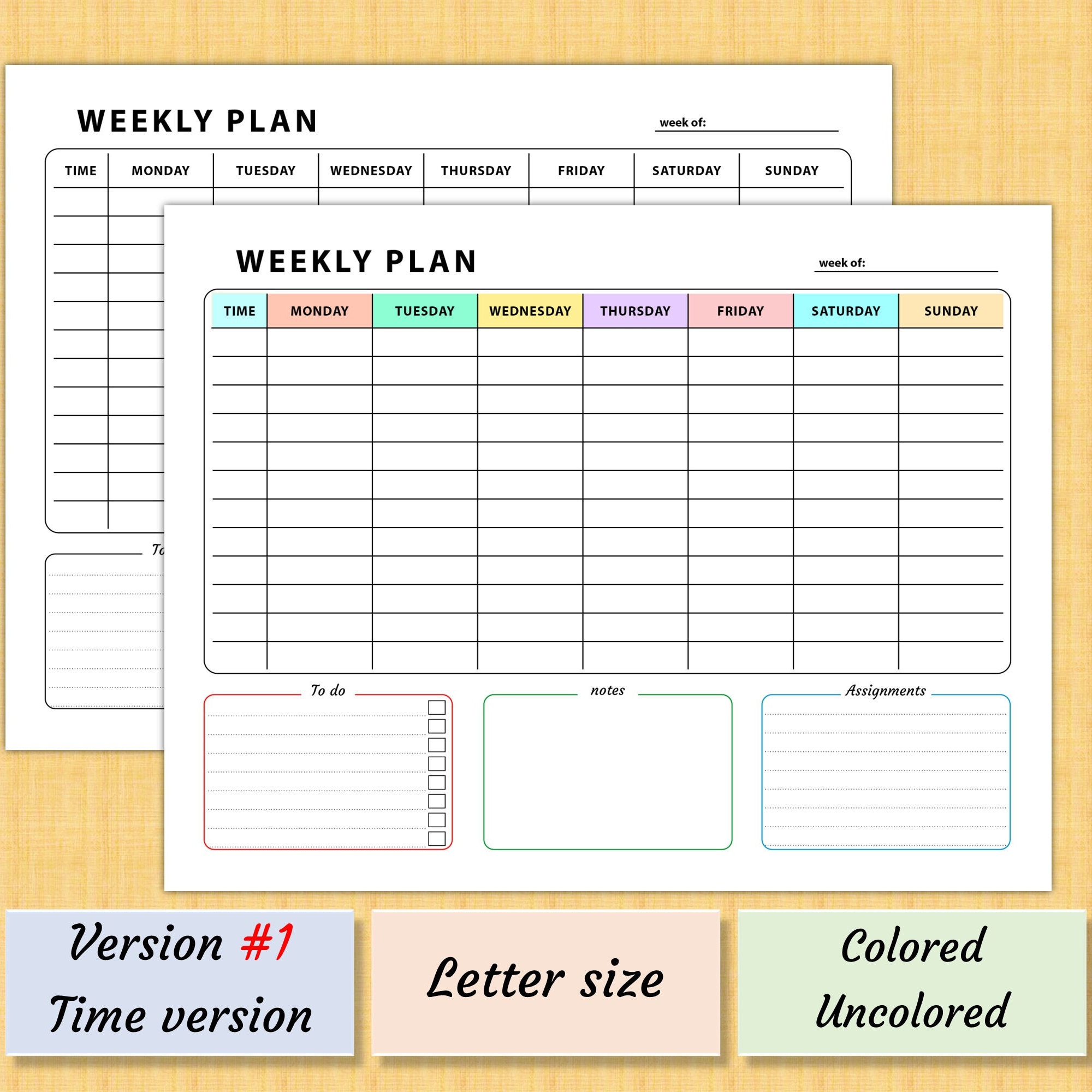 Homeschool Weekly Schedule Template | Editable Study Planner | Homework ...