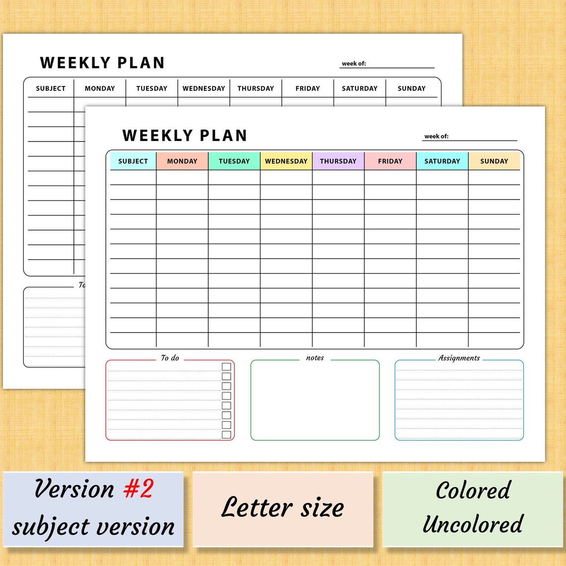 Homeschool Weekly Schedule Template | Editable Study Planner | Homework ...