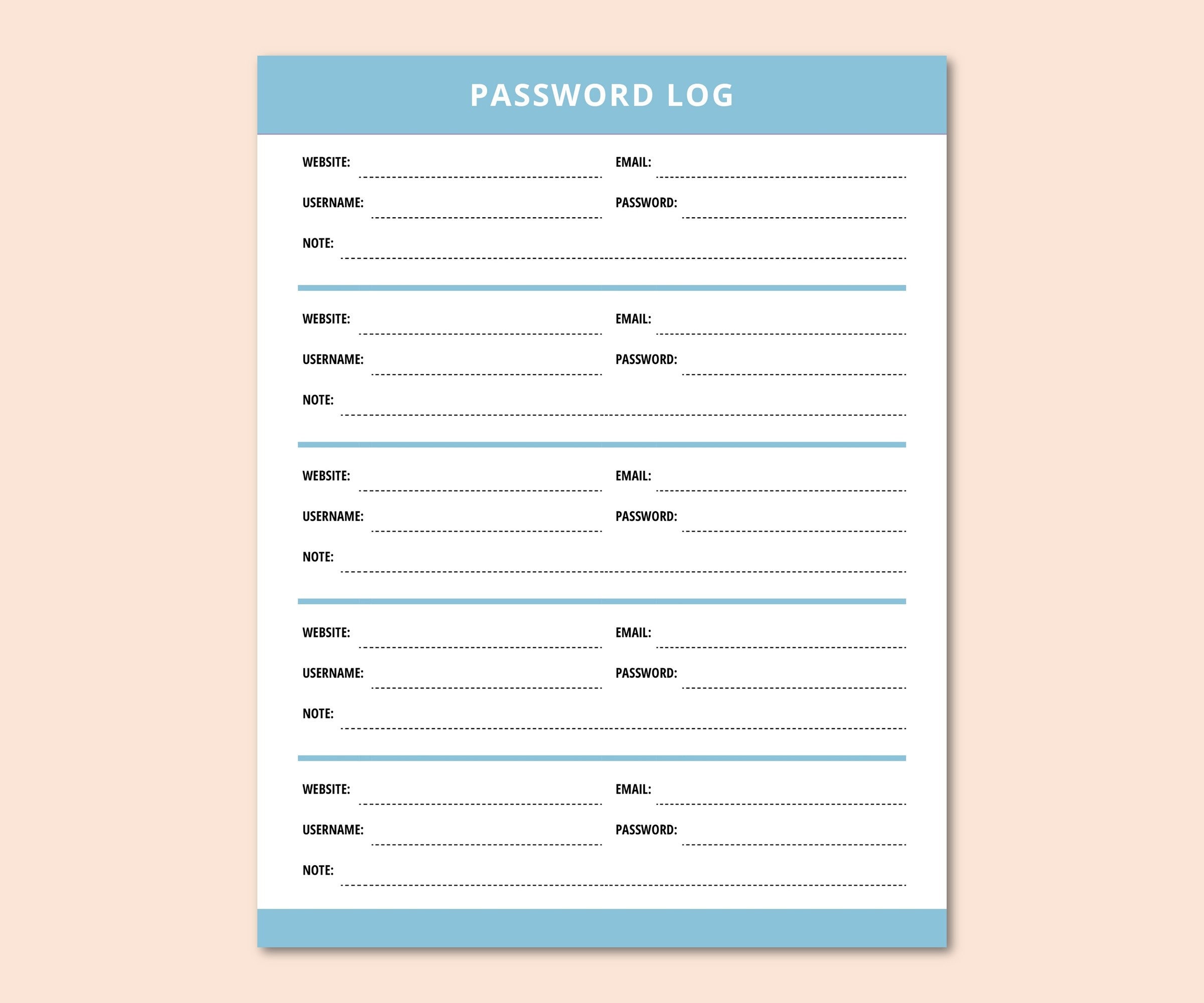 Editable Password Tracker Keeper Template Printable - Etsy