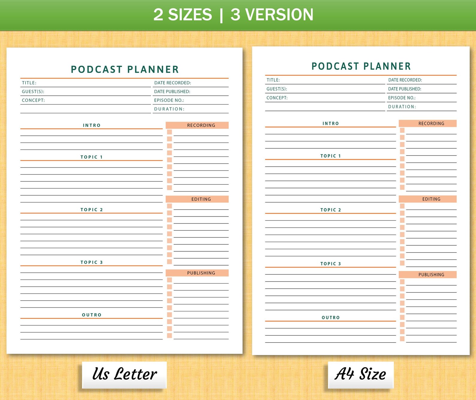 Editable Podcast Planner & Tracker Printable Template Perfect Podcast ...