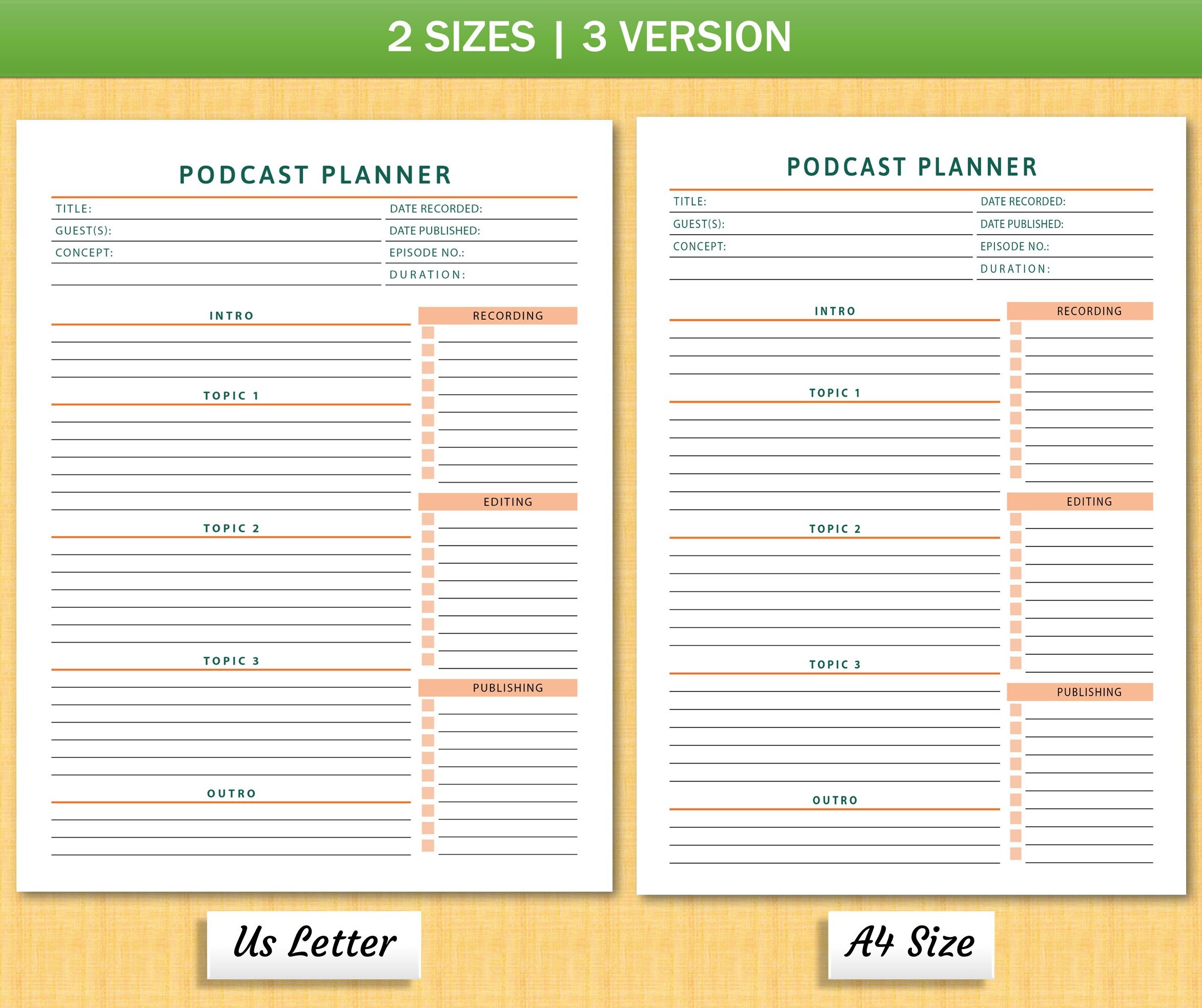 Editable Podcast Planner & Tracker Printable Template Perfect Podcast ...